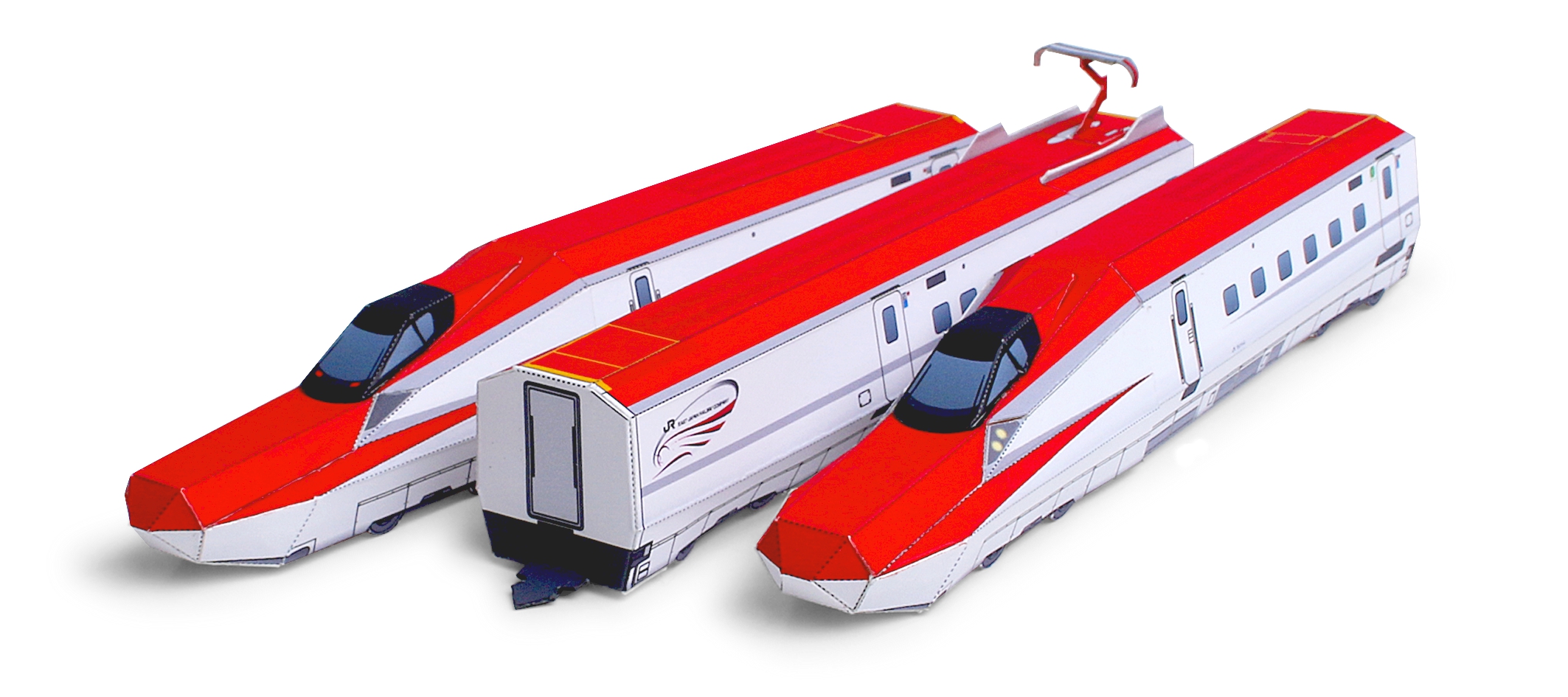 3D Papercraft Kereta Api Shinkansen E6 Komachi Mini Pola Kertas DIY ...