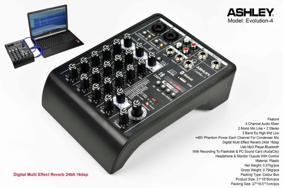 Mixer Ashley 4 Channel Original Ashley Evolution 4 Bluetooth Usb Pc ...