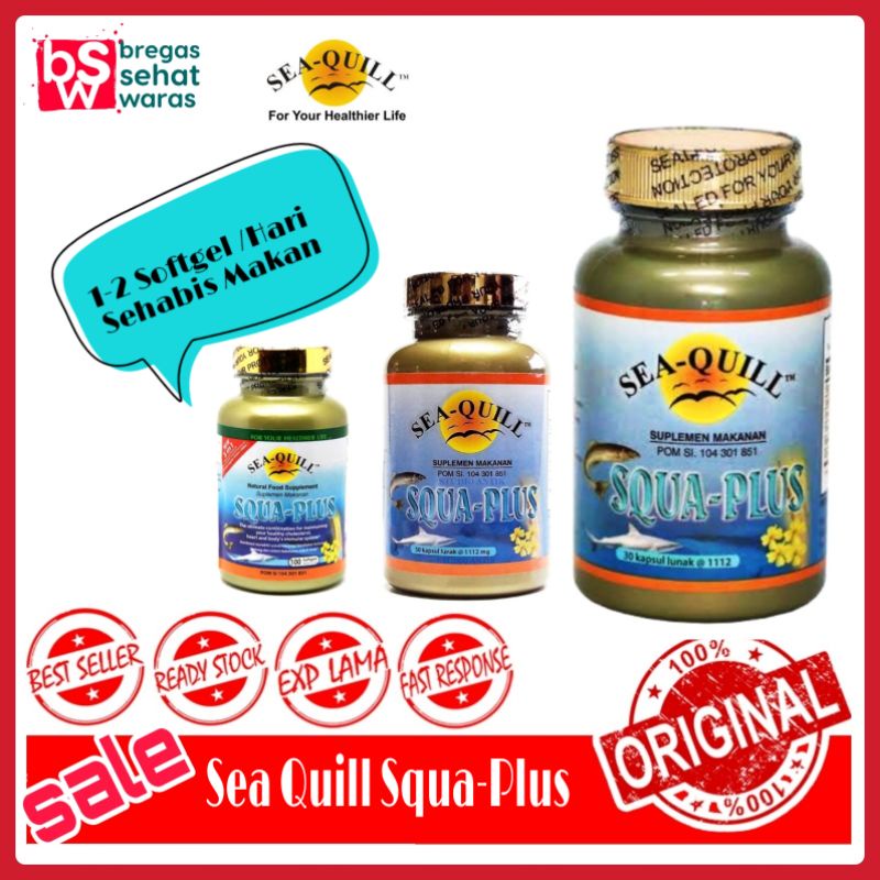 Vitamin Herbal Sea Quill Squa Plus Isi 30,50,100, Vitamin Jantung, Melawan Kanker, SeaQuill ...