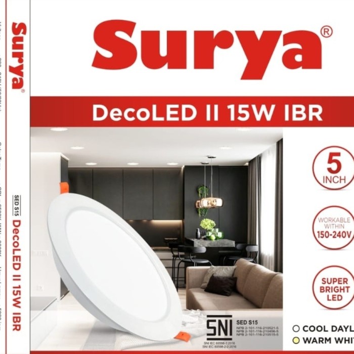 Led Panel Surya IBR 15W / Downlight LED surya ibr 15watt | Lazada Indonesia