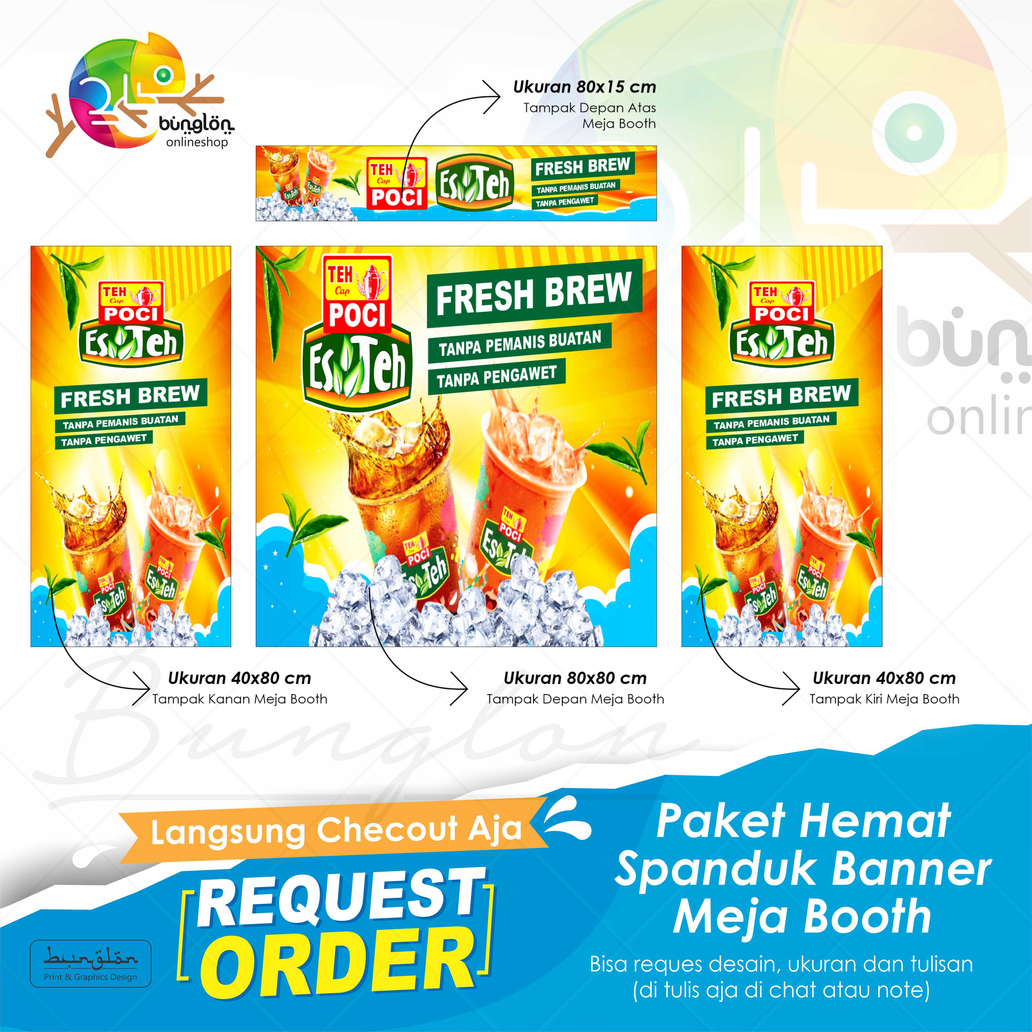 Spanduk Banner Paket Hemat Meja Booth Es Teh Poci Fresh Kuning | Lazada ...