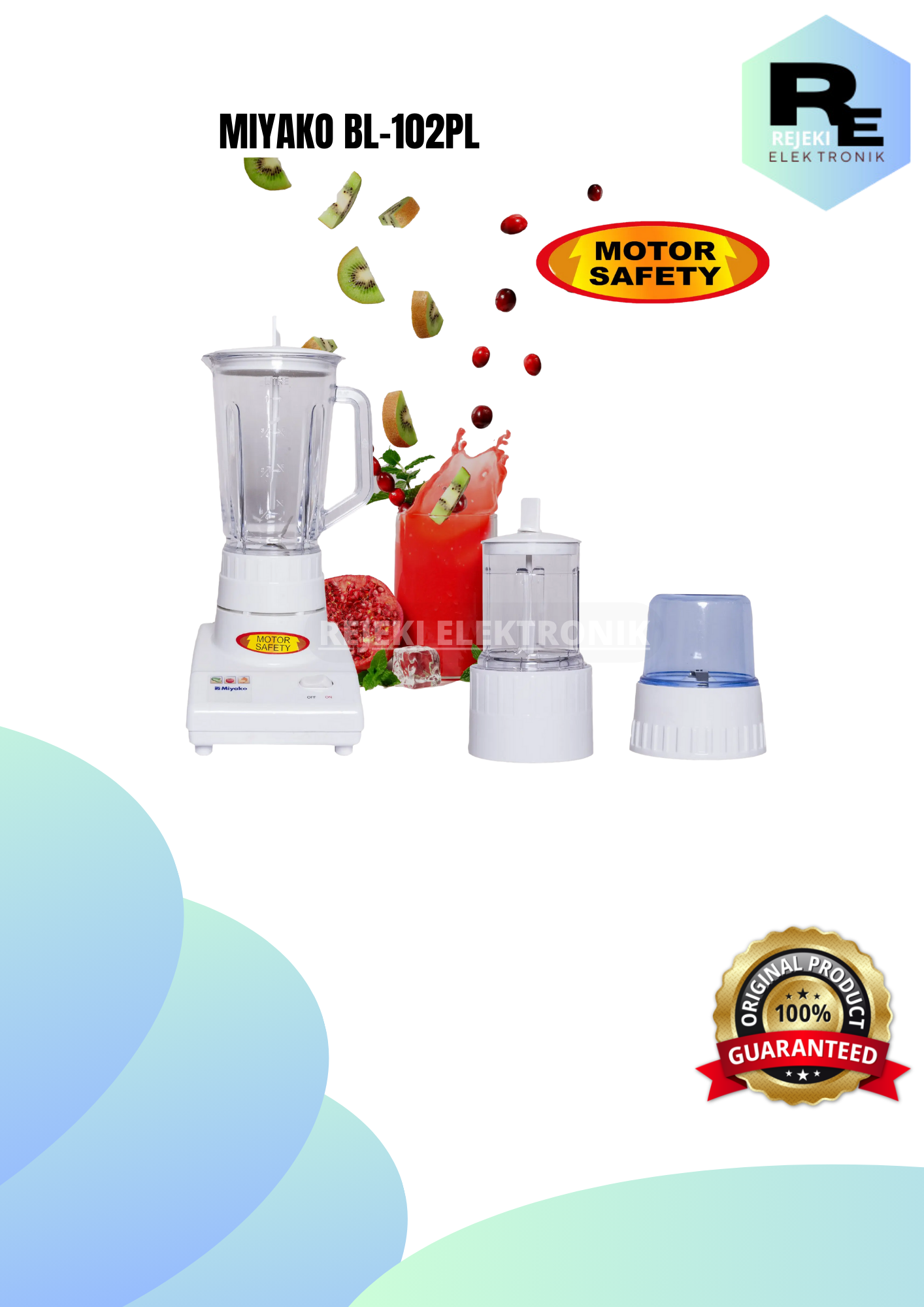 MIYAKO BL-102 PL Blender Plastik 3 in 1 - 1 Liter | Lazada Indonesia