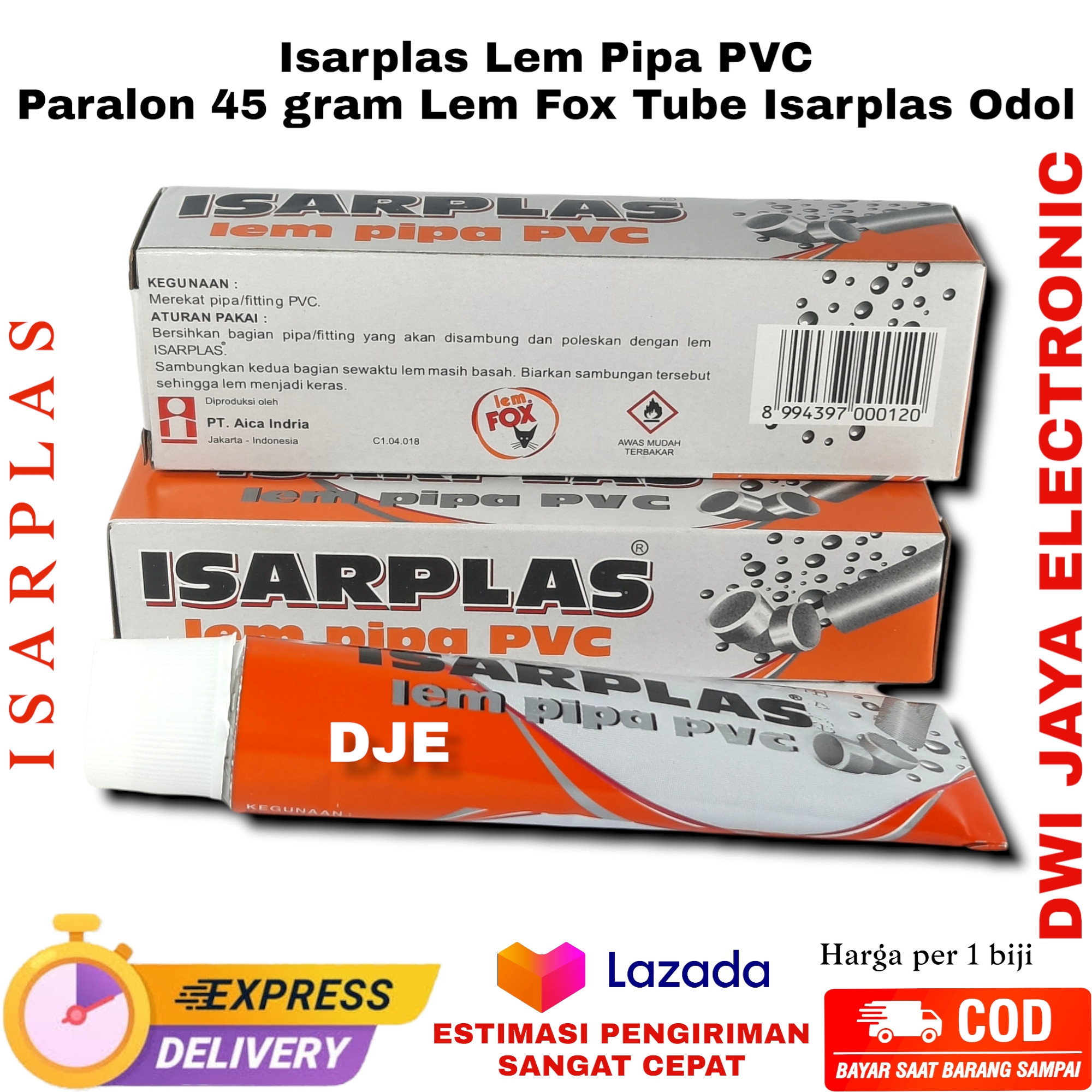 Isarplas Lem Pipa PVC Paralon 45 gram lem fox tube isarplas odol | Lazada Indonesia