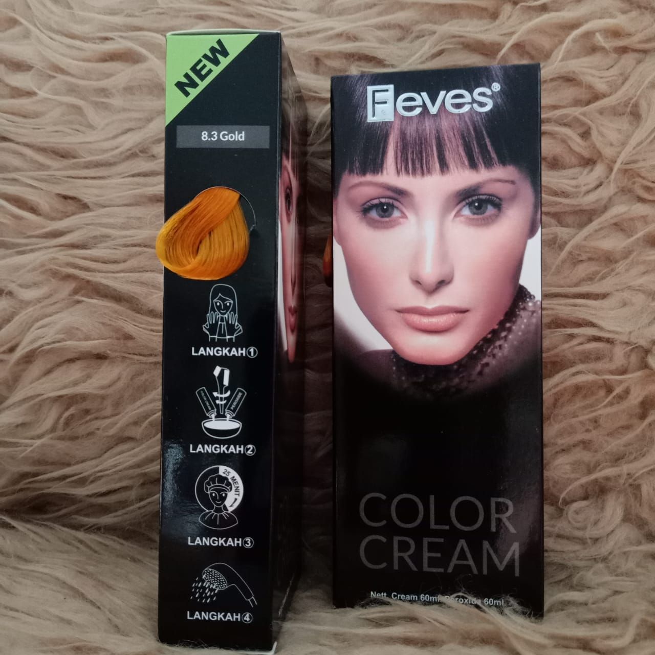 FEVES COLOR CREAM 8.3 GOLD CAT PEWARNA SEMIR RAMBUT | Lazada Indonesia