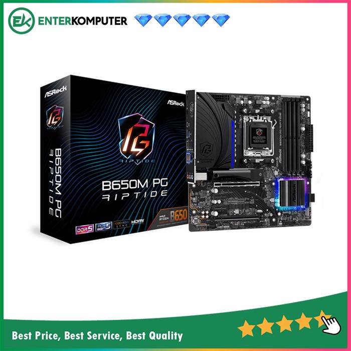 ASRock B650M PG Riptide (AM5, AMD B650, DDR5, USB3.2 Type-C, SATA3 ...