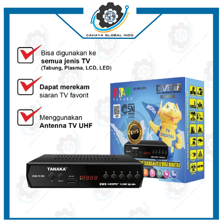 Antena TV Digital STB Digital DVB T2 Merek Tanaka Type T2 Metal V2 ...