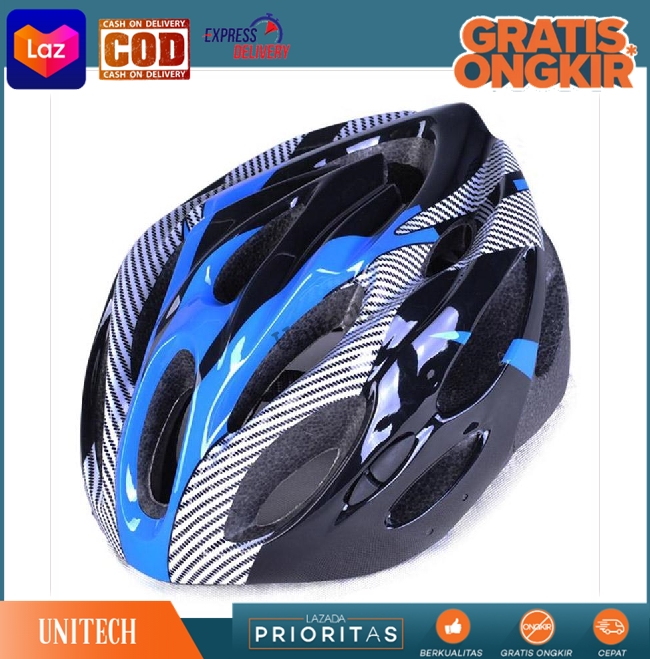 Unitech Helm Sepeda Eps Foam Pvc Shell X10 Blue Lazada Indonesia