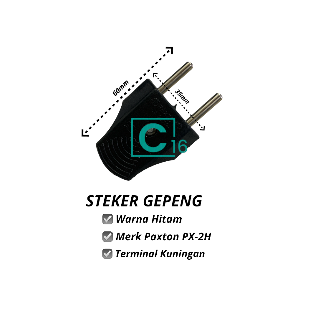 Steker Gepeng Colokan Mini Sambungan Listrik Asli Kuningan SNI Super ...