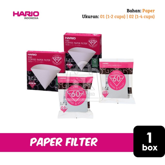 (1 Box) Paper Filter HARIO Saringan Kopi Kertas V60 VCF | Lazada Indonesia
