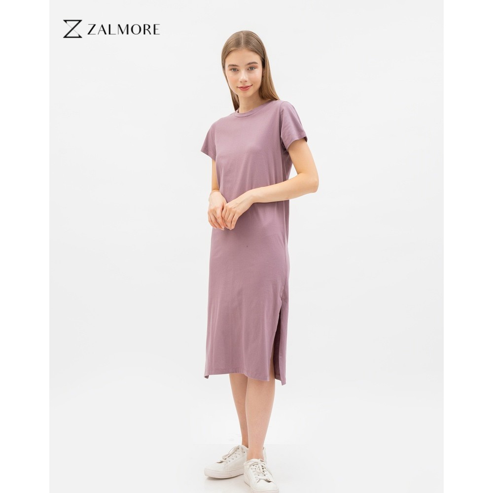 Zalmore Basic Midi Dress with Slit Premium Cotton | Lazada Indonesia