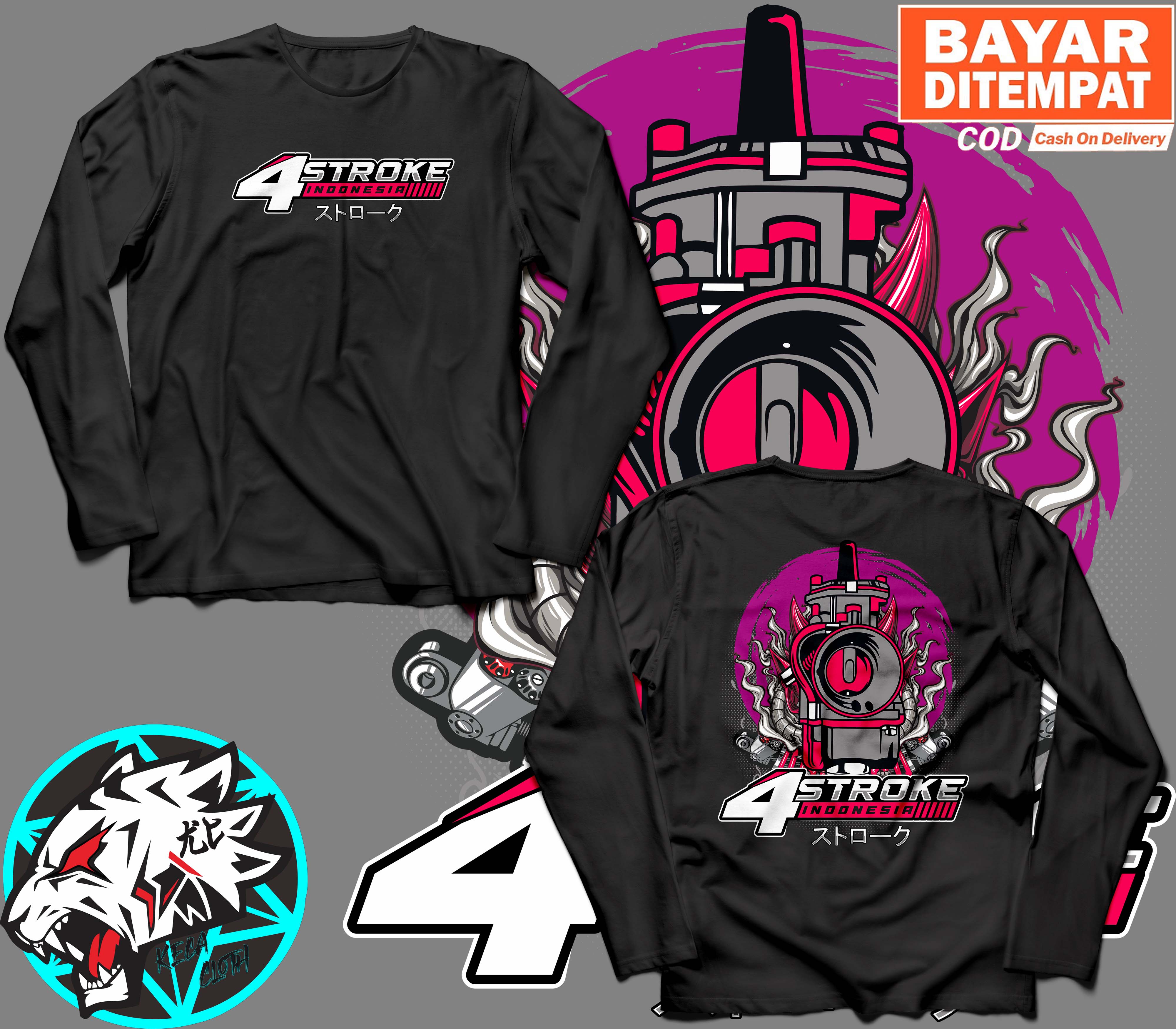 KAOS BAJU LENGAN PANJANG RACING 4STROKE INDONESIA KARBURATOR BIG SIZE ...