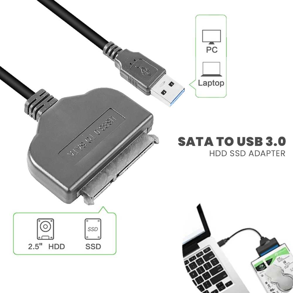 Converter Cable USB 3.0 SATA Cable Connector Support 2.5 Inch SSD ...