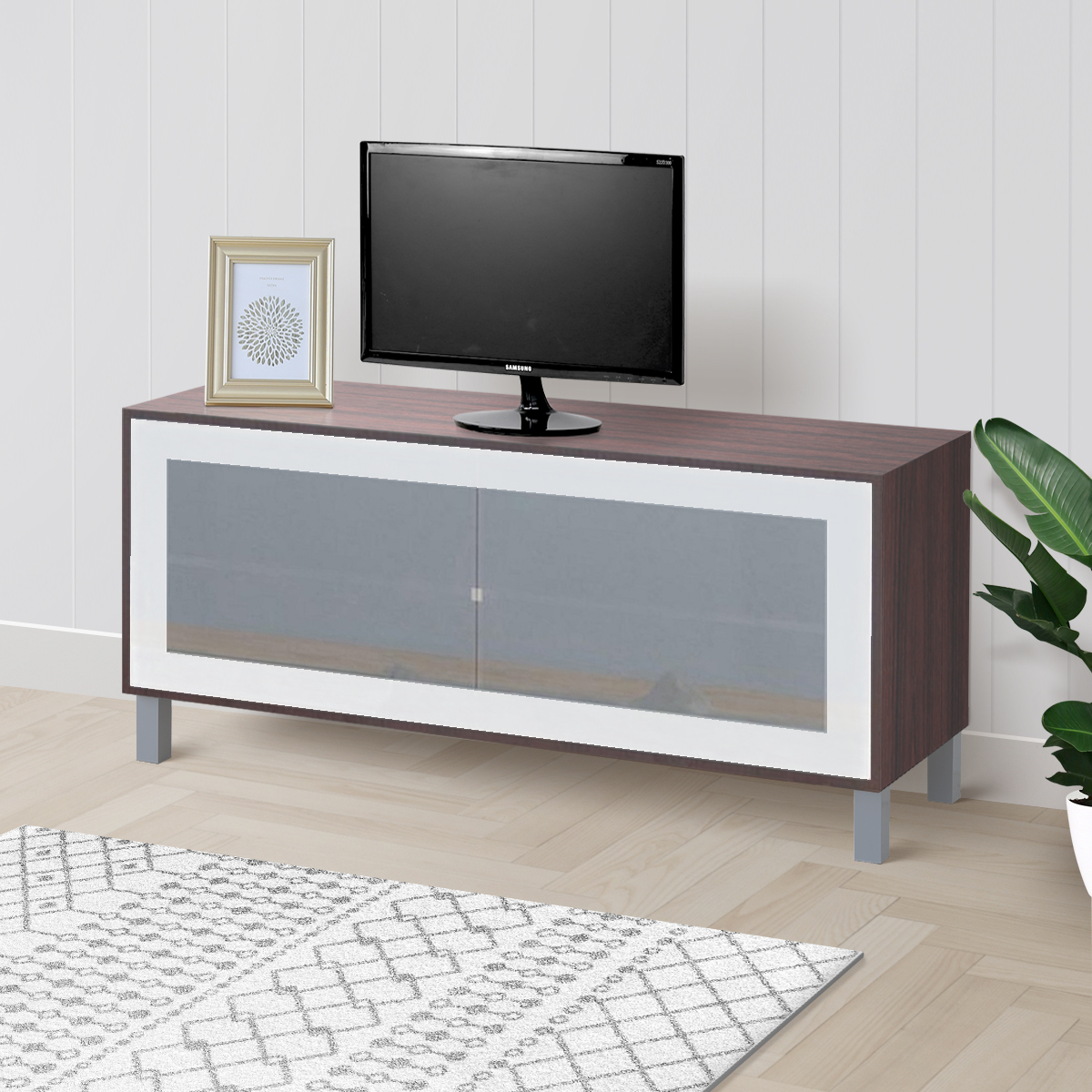 Kirana Meja TV Rak TV Lemari TV Backdrop TV Pajangan Kayu Modern ...