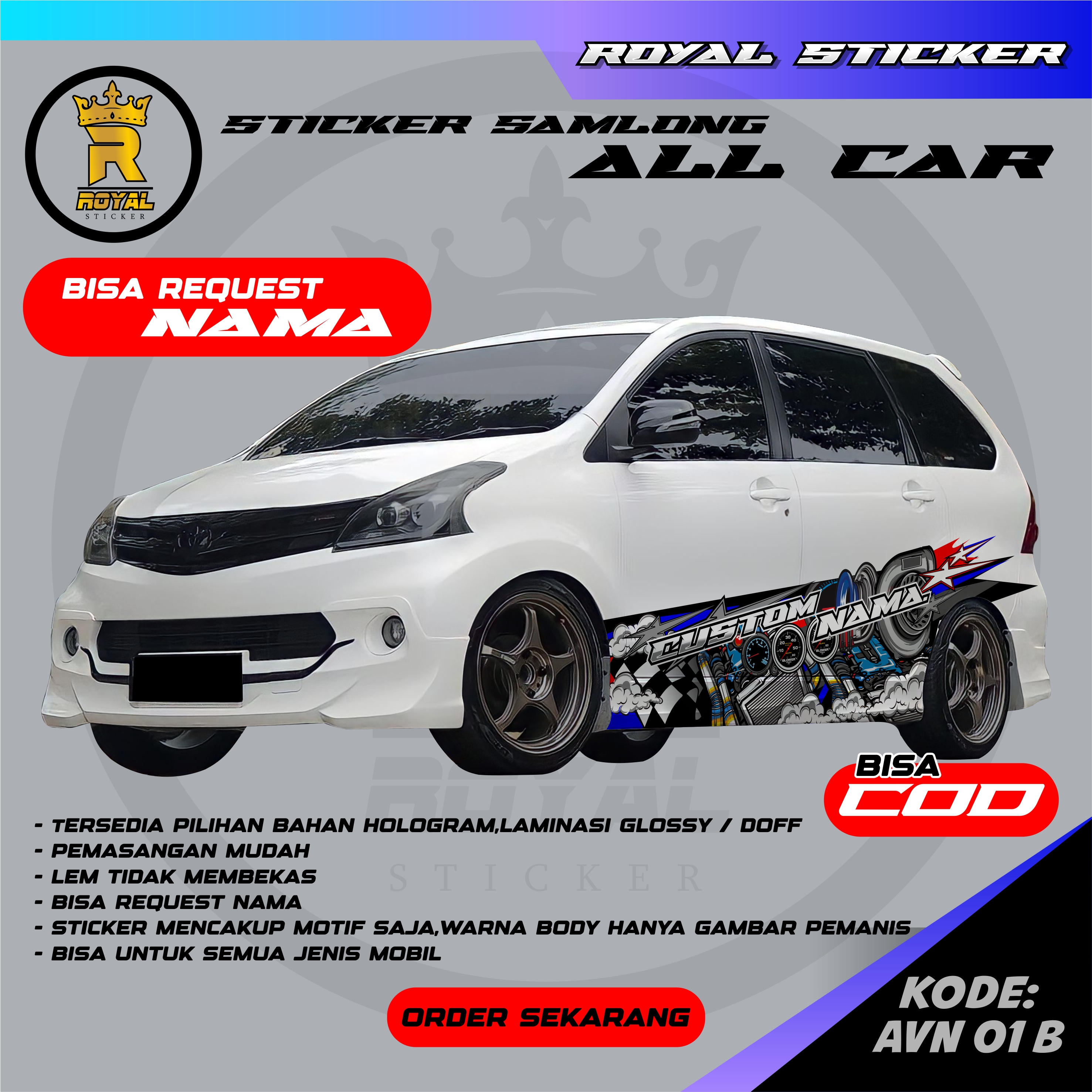 DECAL MOBIL AVANZA XENIA STIKER DECAL MOBIL DESAIN TERBARU MASA KINI ...
