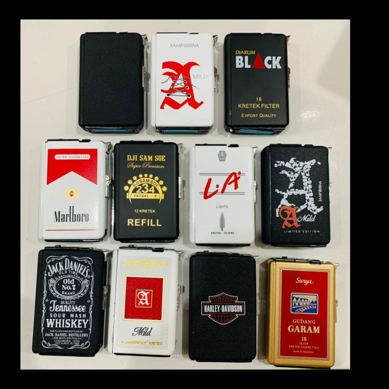 Kotak Rokok Plus Korek Api Rokok Isi 12 Batang Tempat Rokok Korek Api ...