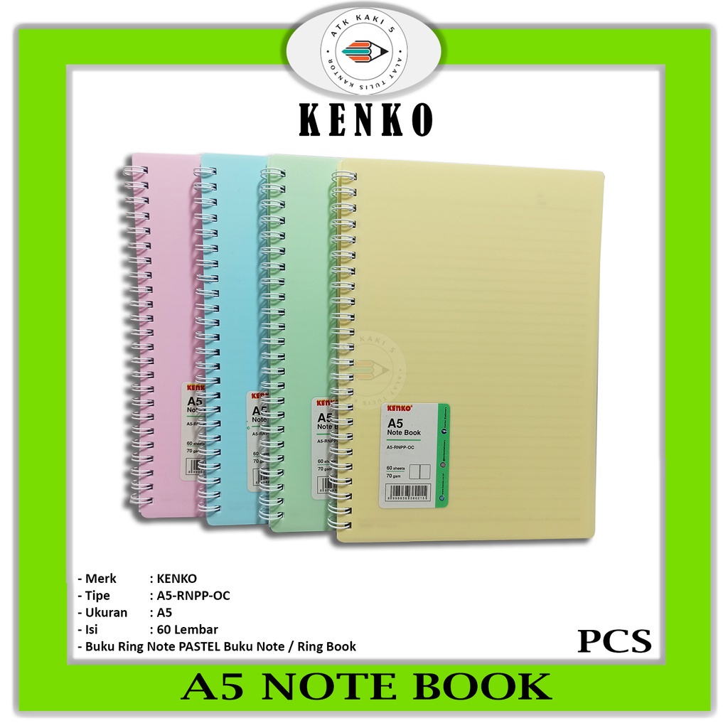 KENKO - Note Book 20 Ring A5 Warna Pastel - Pcs | Lazada Indonesia