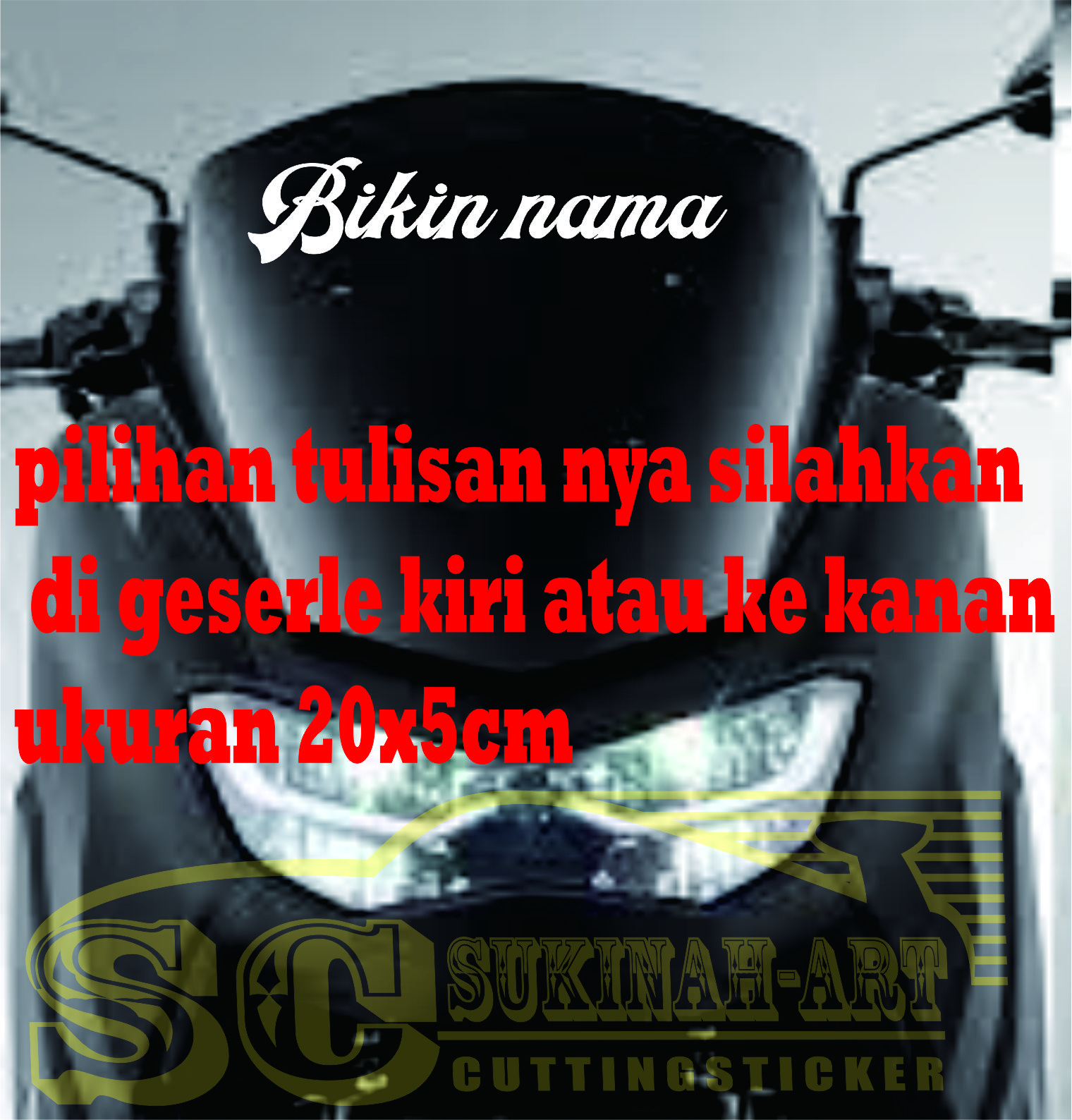 stiker variasi motor bikin nama di motor bikin nama bebas ukuran dari ...