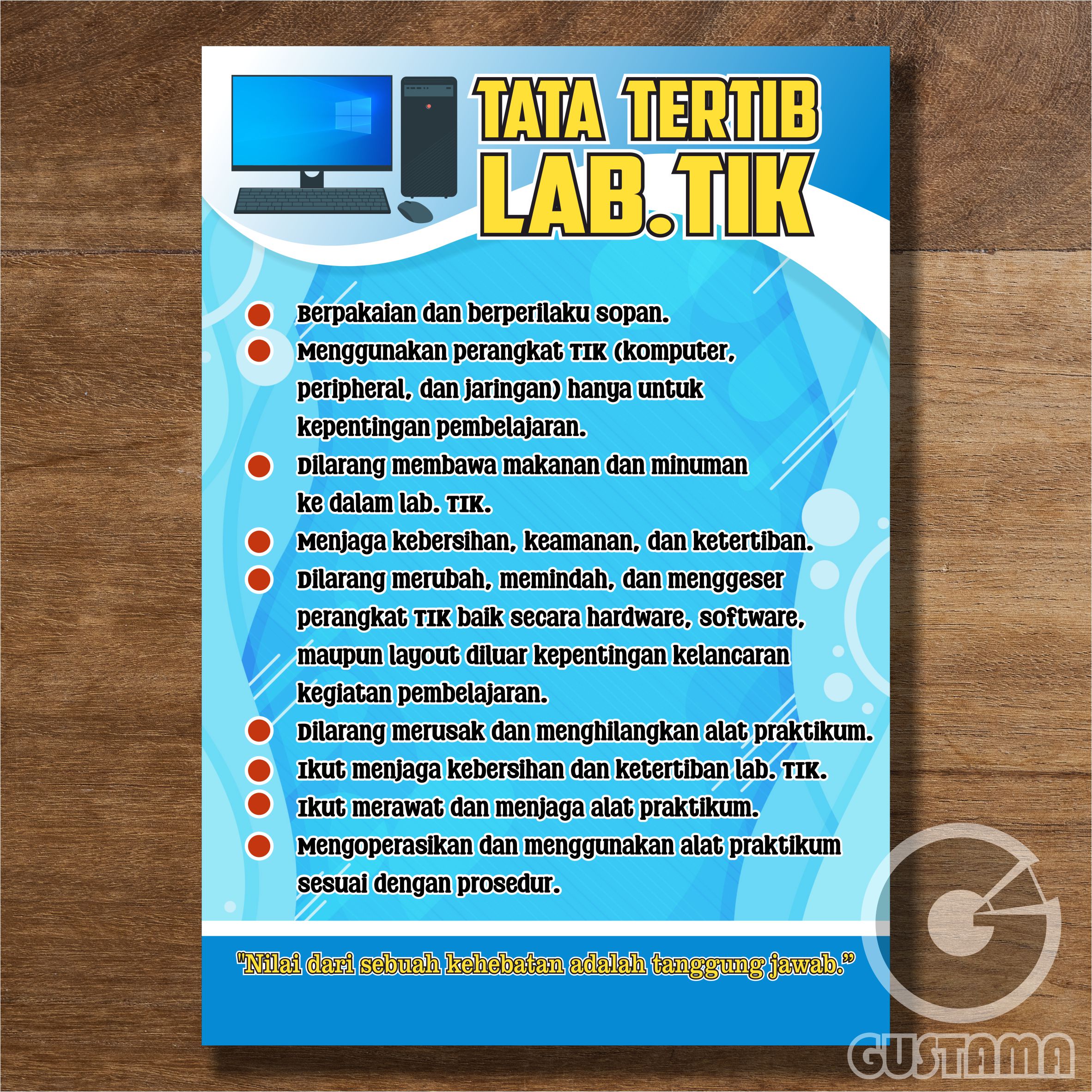 Poster Tata Tertib LAB TIK, Poster Edukasi Anak Laminasi A3 | Lazada ...