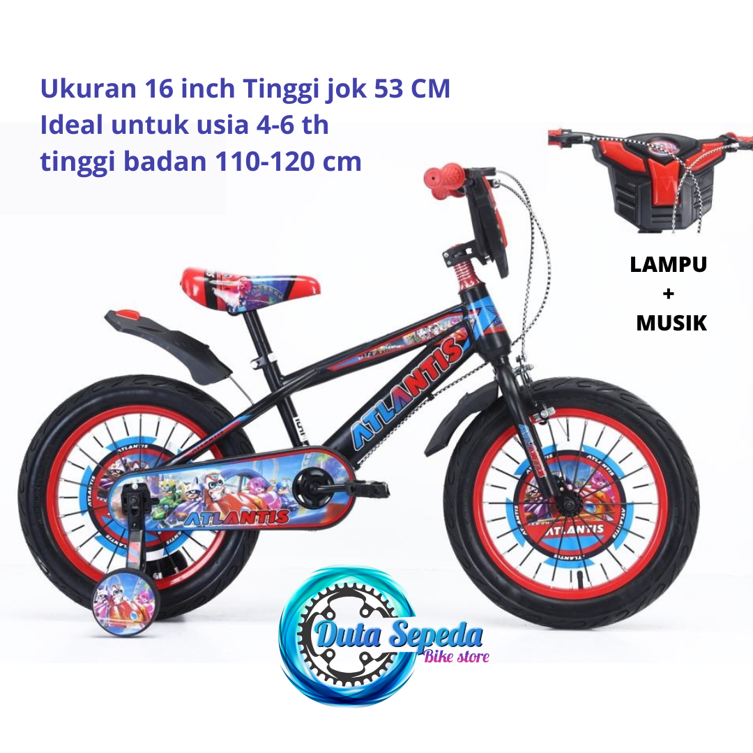 Sepeda anak laki laki ukuran 16 inch cocok untuk usia 4 - 5 sampai 6 ...