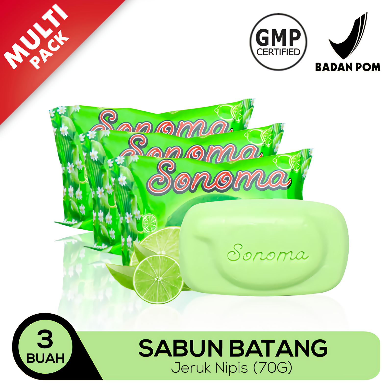 SONOMA Sabun Mandi Batang Jeruk Nipis / Mangga / Markisa 70G 3 Pcs ...