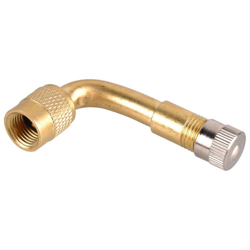90 Degree Bend Tire Valve Extension Adapter, Brass Air Tyre Extension Schrader Valve Adapter for ...