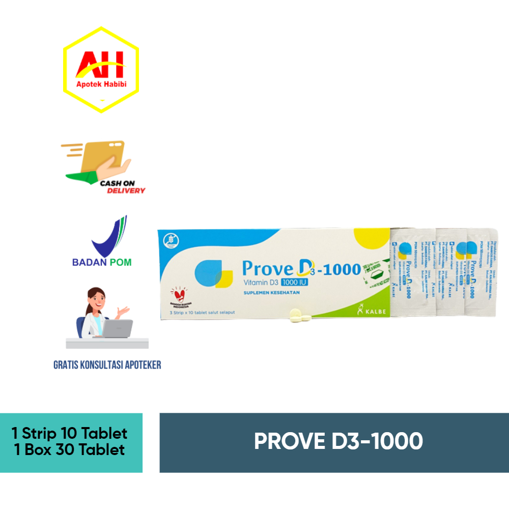 PROVE D3 PROFE PROP 1000IU 1 STRIP 10 TABLET OBAT VITAMIN D 3 ...