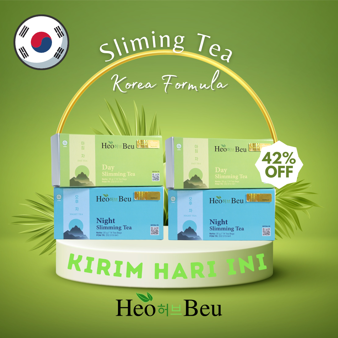 Heo Beu 4 Box (2 Siang 2 Malam) Slimming Tea Teh Diet Pelangsing ...