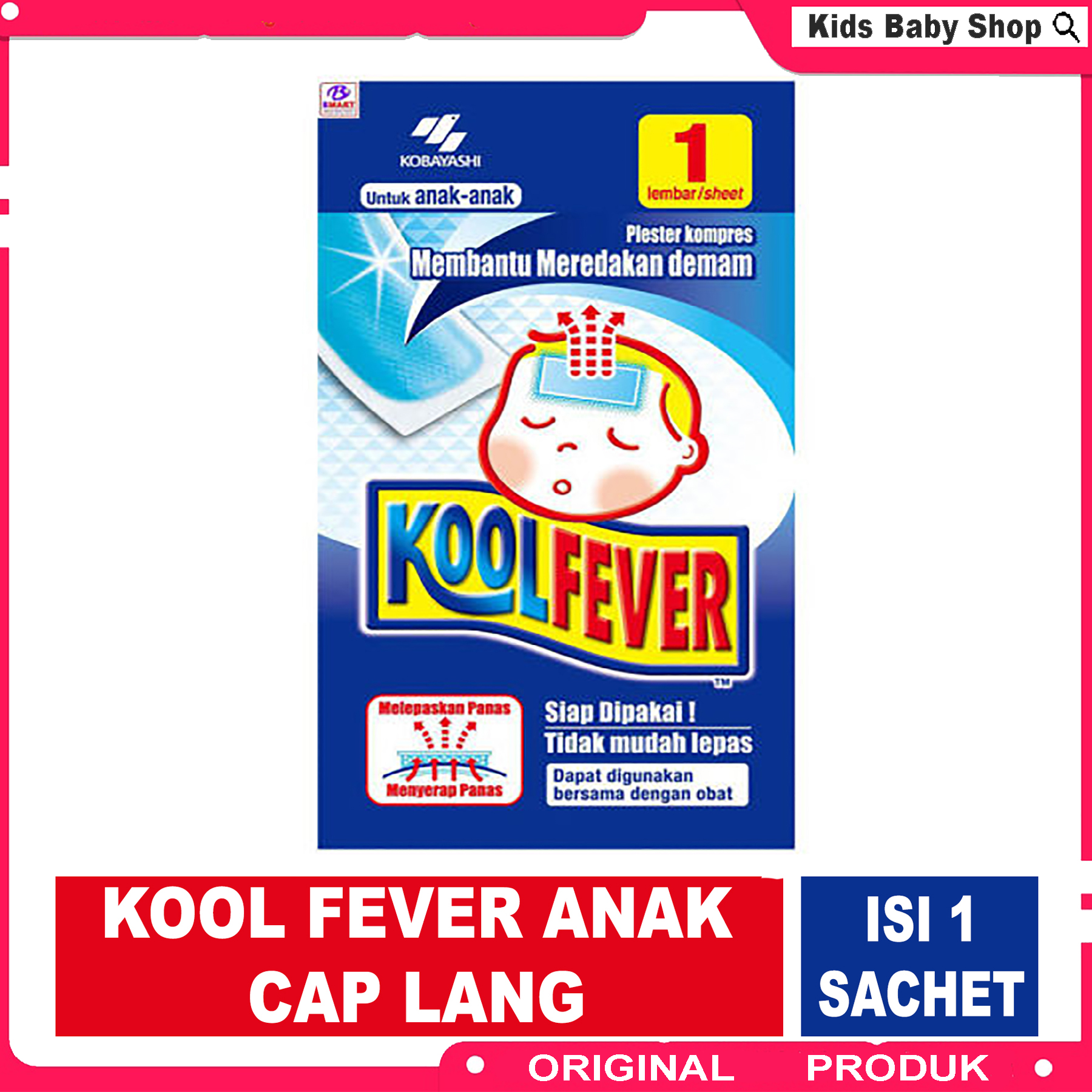 Kool Fever Anak - Plester Kompres Membantu Meredakan Demam 1 Pcs - Kids ...