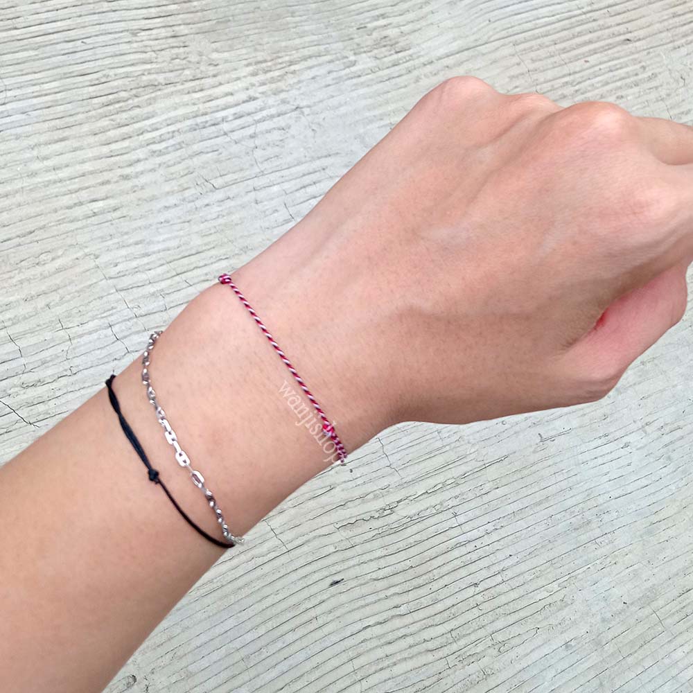 GELANG TRIDATU BENANG SUPER TIPIS 0,5 MM Bali Tali Plintir Gelang Tiny ...