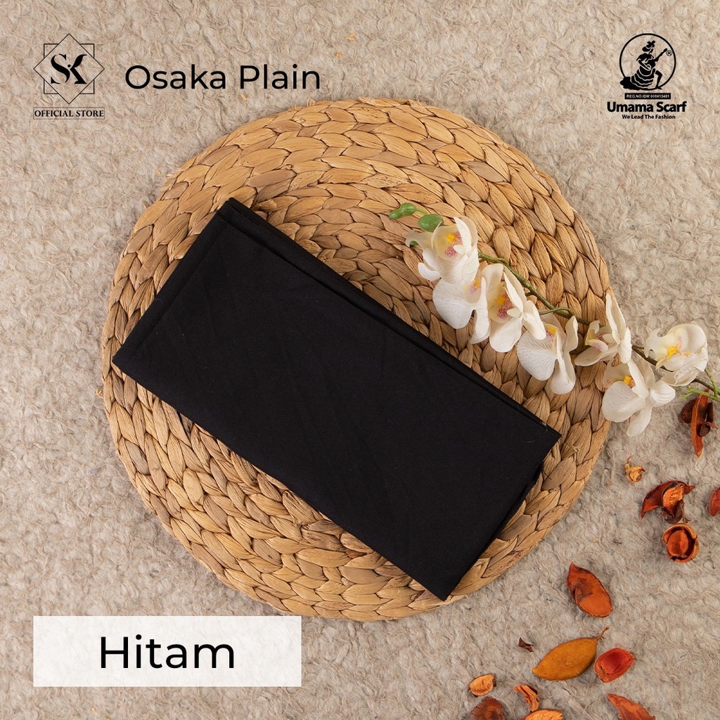 Jilbab Hitam Osaka Plain Metal Jahit Umama Scarf 110x110 | Lazada Indonesia
