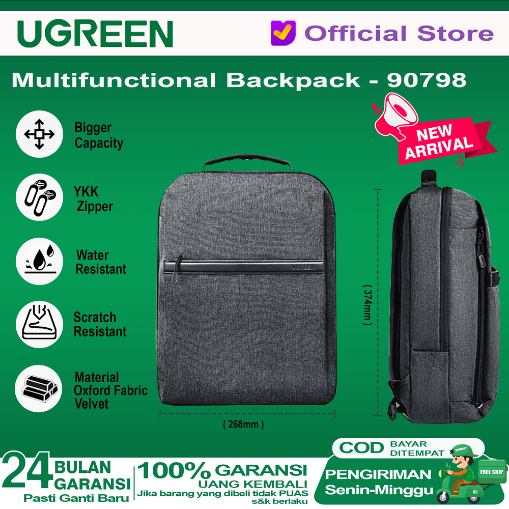 UGREEN Tas Ransel Backpack Tas Laptop Waterproof 15.6 inch 90798 | Lazada Indonesia