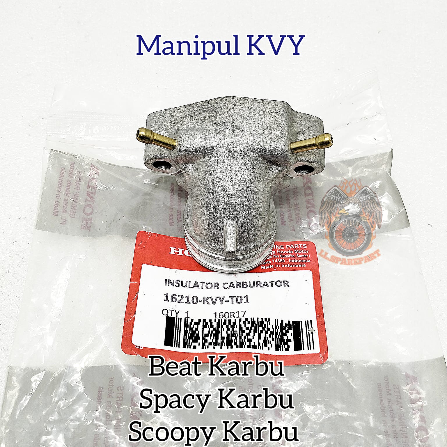 Intake Manipul Honda KVY Intek Manipol Karet Asli Original Beat Scoopy Spacy Karbu Intex Miring ...