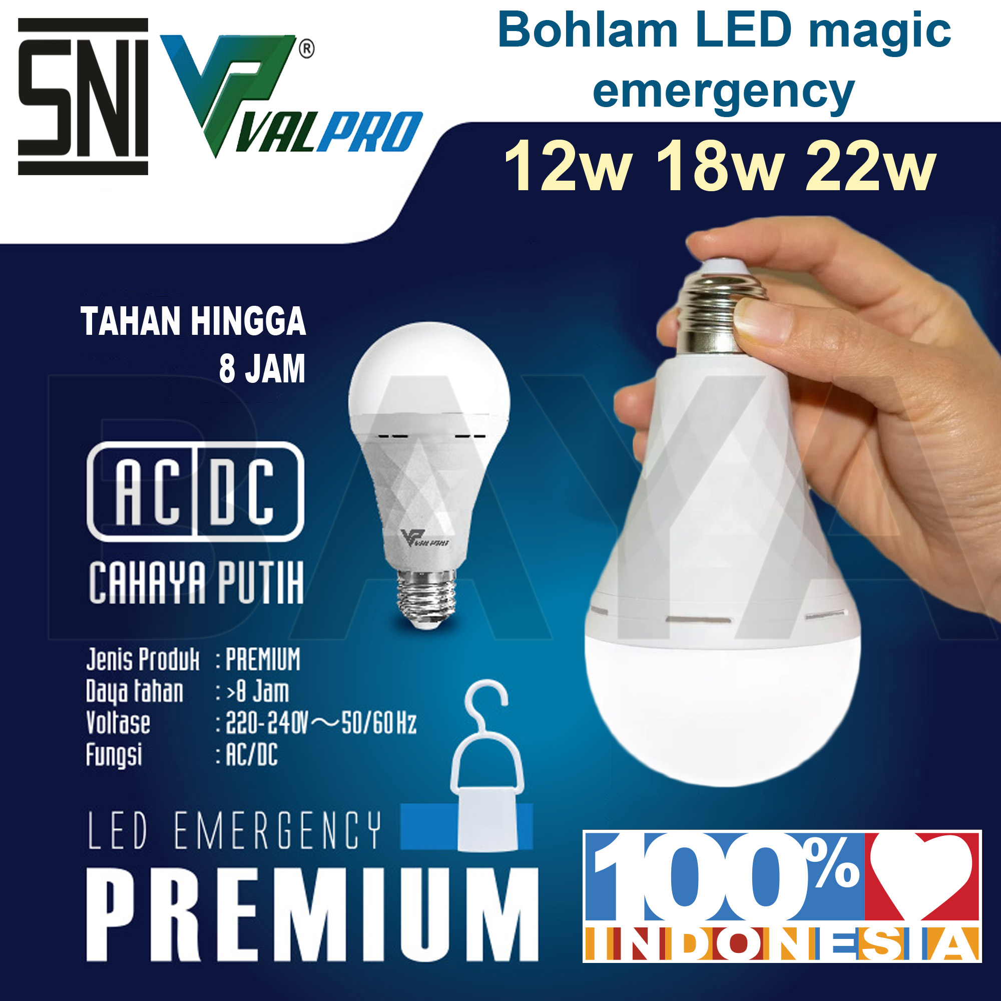 VALPRO Lampu Led Bohlam Bulb Emergency lampu LED darurat Magic Cas ...