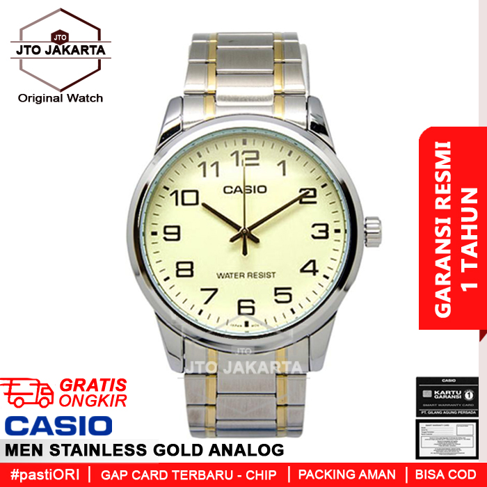 JAM TANGAN CASIO ORIGINAL PRIA ANALOG 1SG - ARLOJI STAINLESS ASLI ...