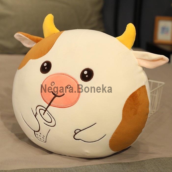 Boneka Sapi Hitam Putih Sit Cow Cute Cow Moo Moo Lucu / Bantal model ...