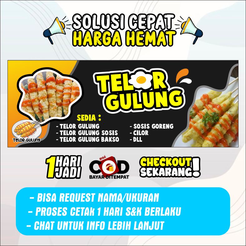 Spanduk/Banner Telor Gulung Murah Terbaru 1 Hari Jadi Ukuran 160 X 60 ...