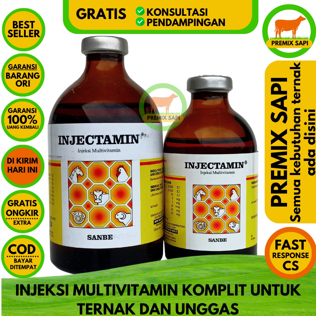 INJECTAMIN 50 ml dan INJECTAMIN 100 ml SANBE - Multivitamin Dosis ...