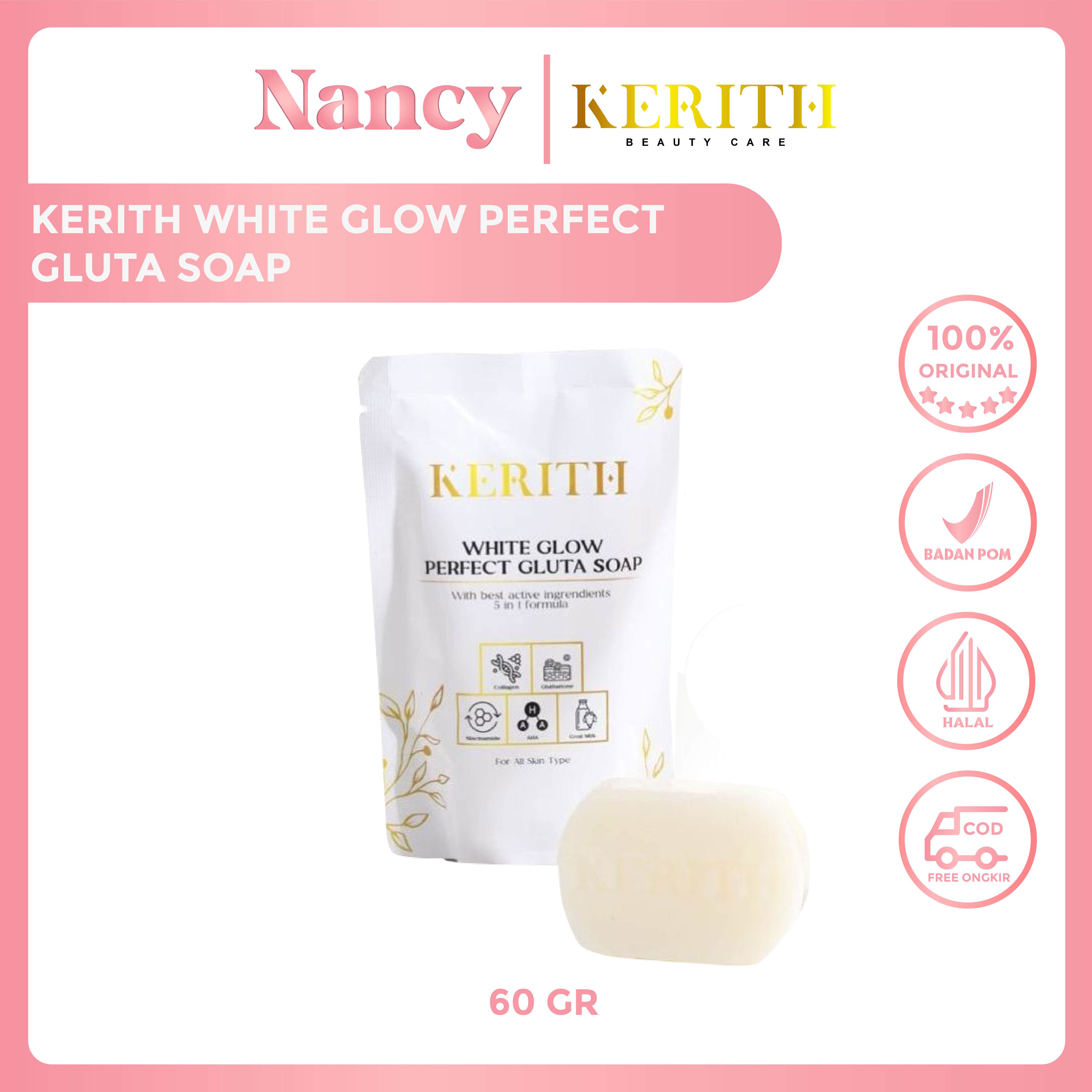 (READY) KERITH WHITE GLOW GLUTA SOAP 60 GR BPOM | Lazada Indonesia