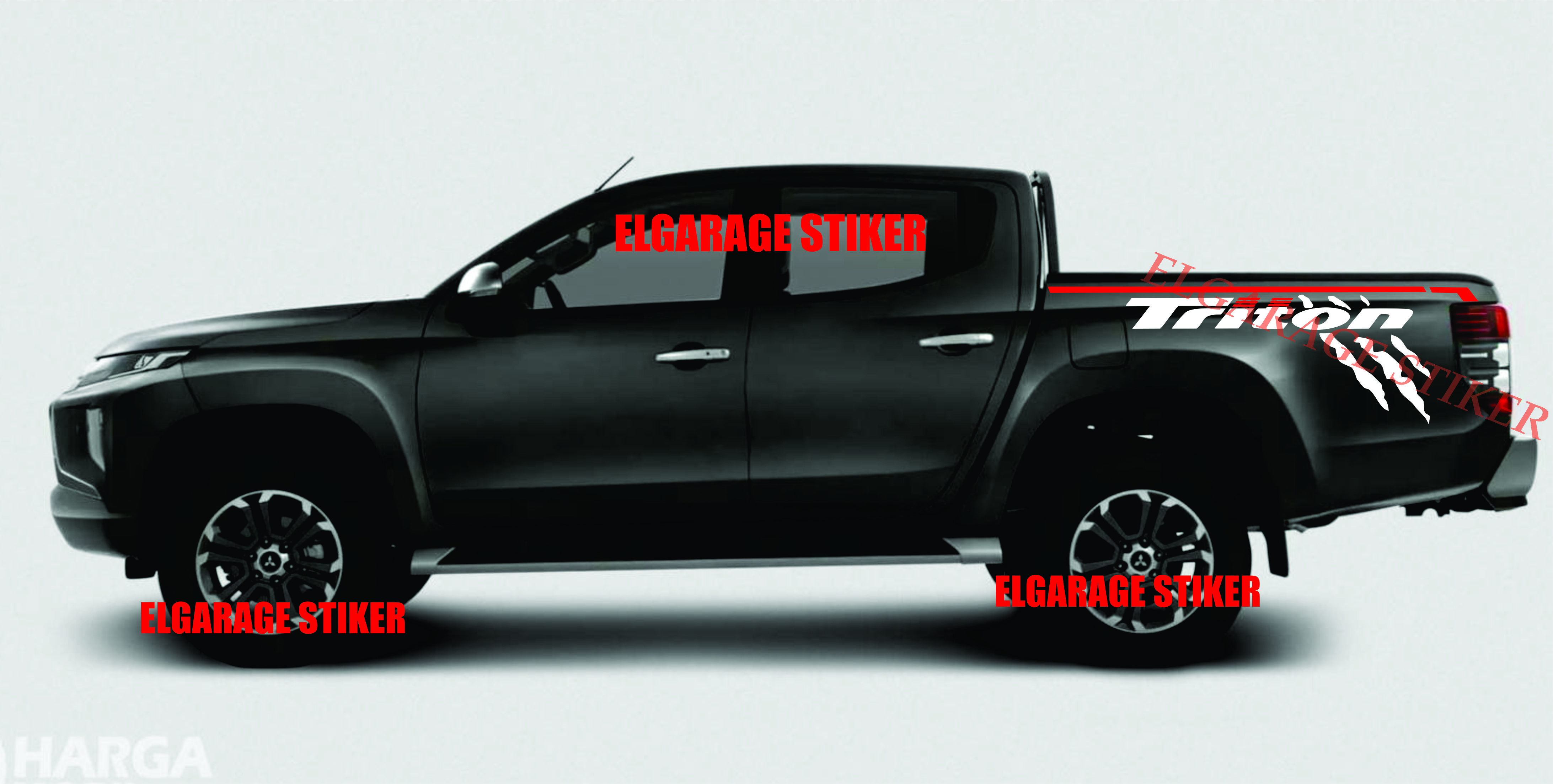 Stiker mobil mitsubishi triton stiker variasi bak triton cutting stiker ...