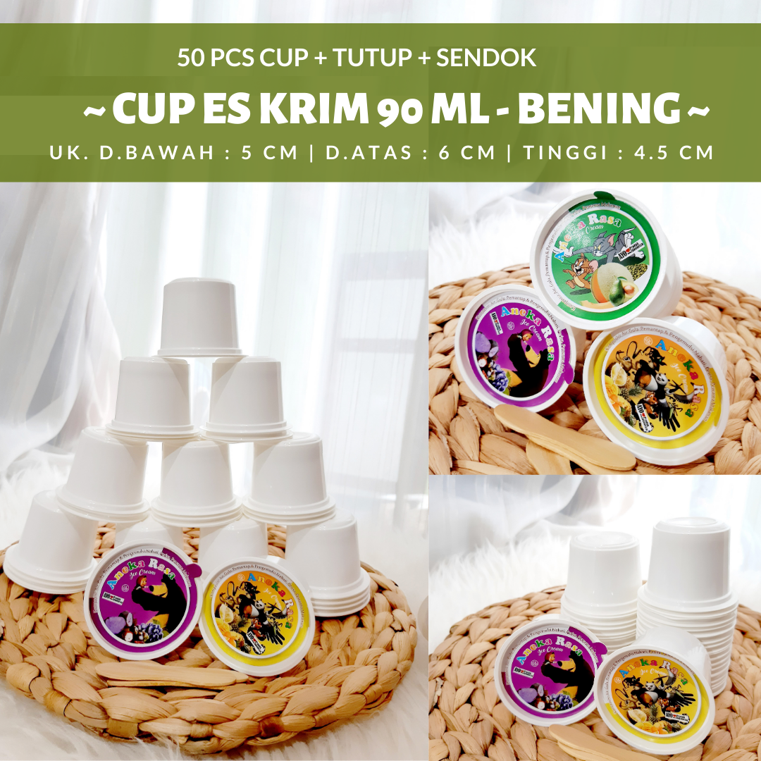 kap es krim kecil / CUP ES KRIM PLASTIK ISI 50 / CUP ICE CREAM KARAKTER ...