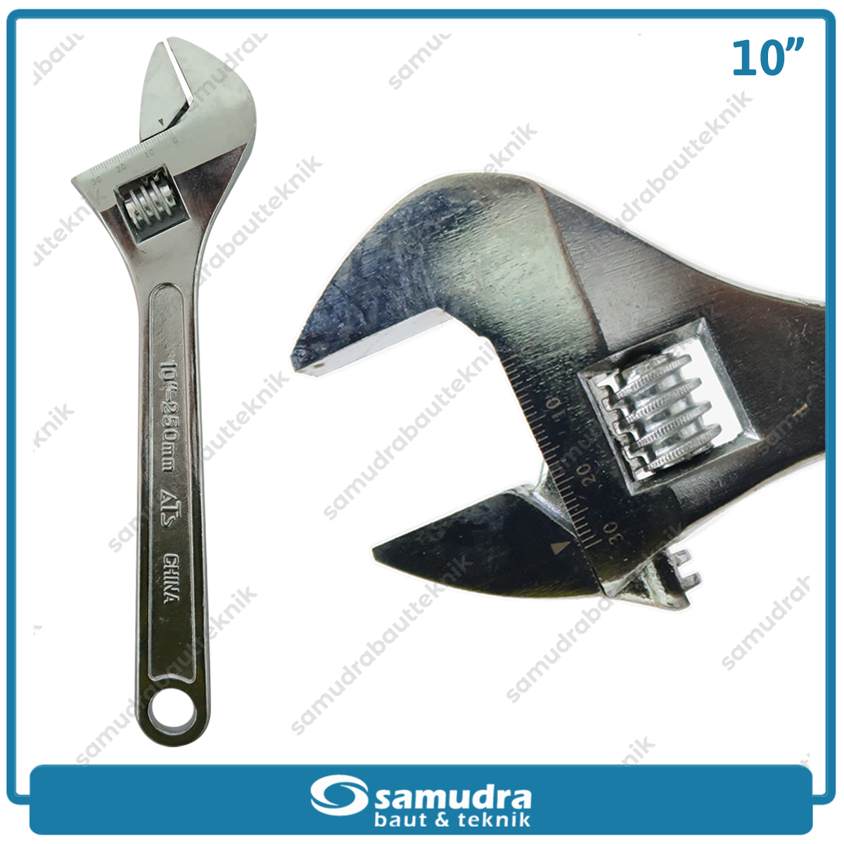 ATS Kunci Bago 10" Inggris Jepit Mur Baut Buaya Wrench Serbaguna 250mm ...