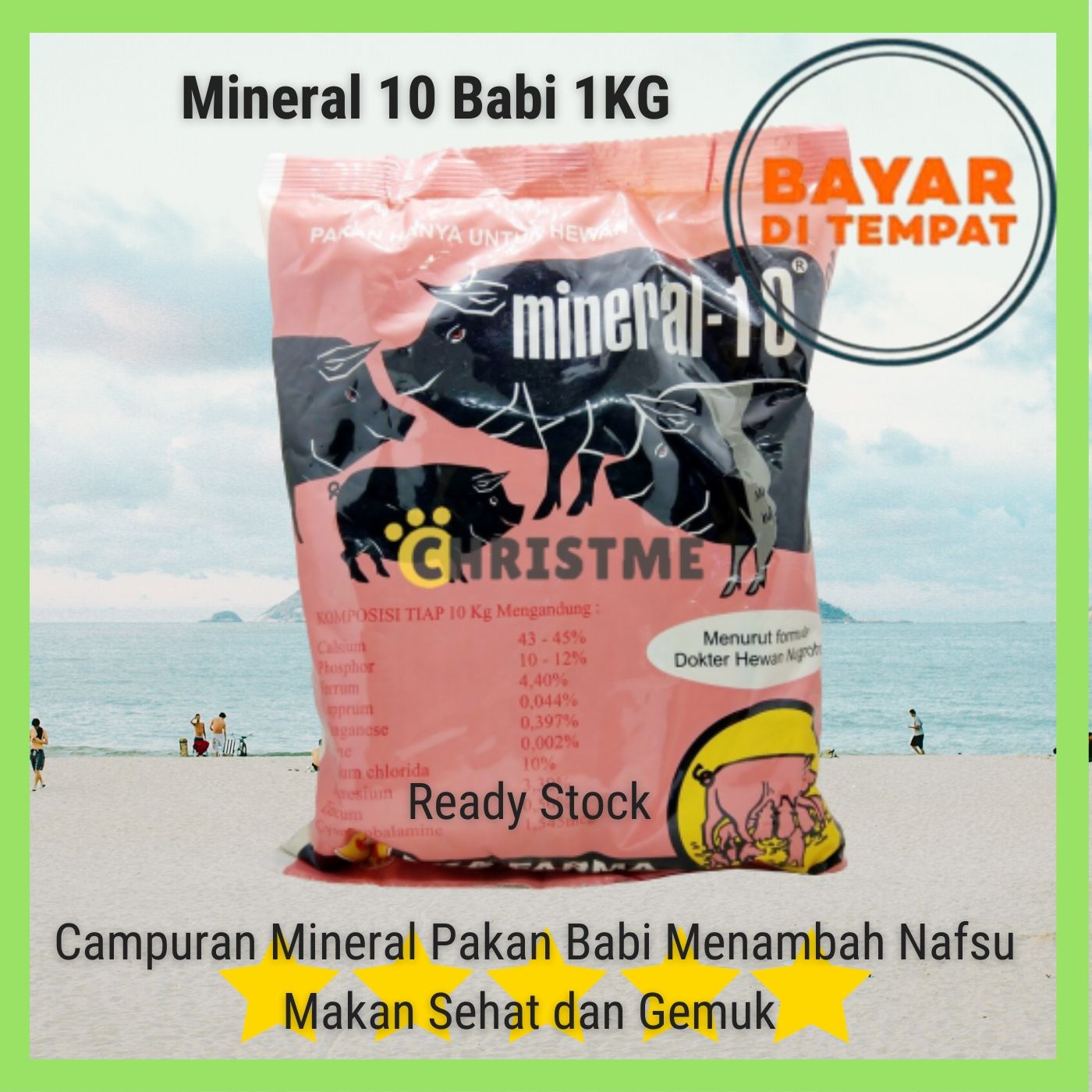 Mineral 10 Babi 1KG Original - Campuran Mineral Pakan Babi Menambah ...