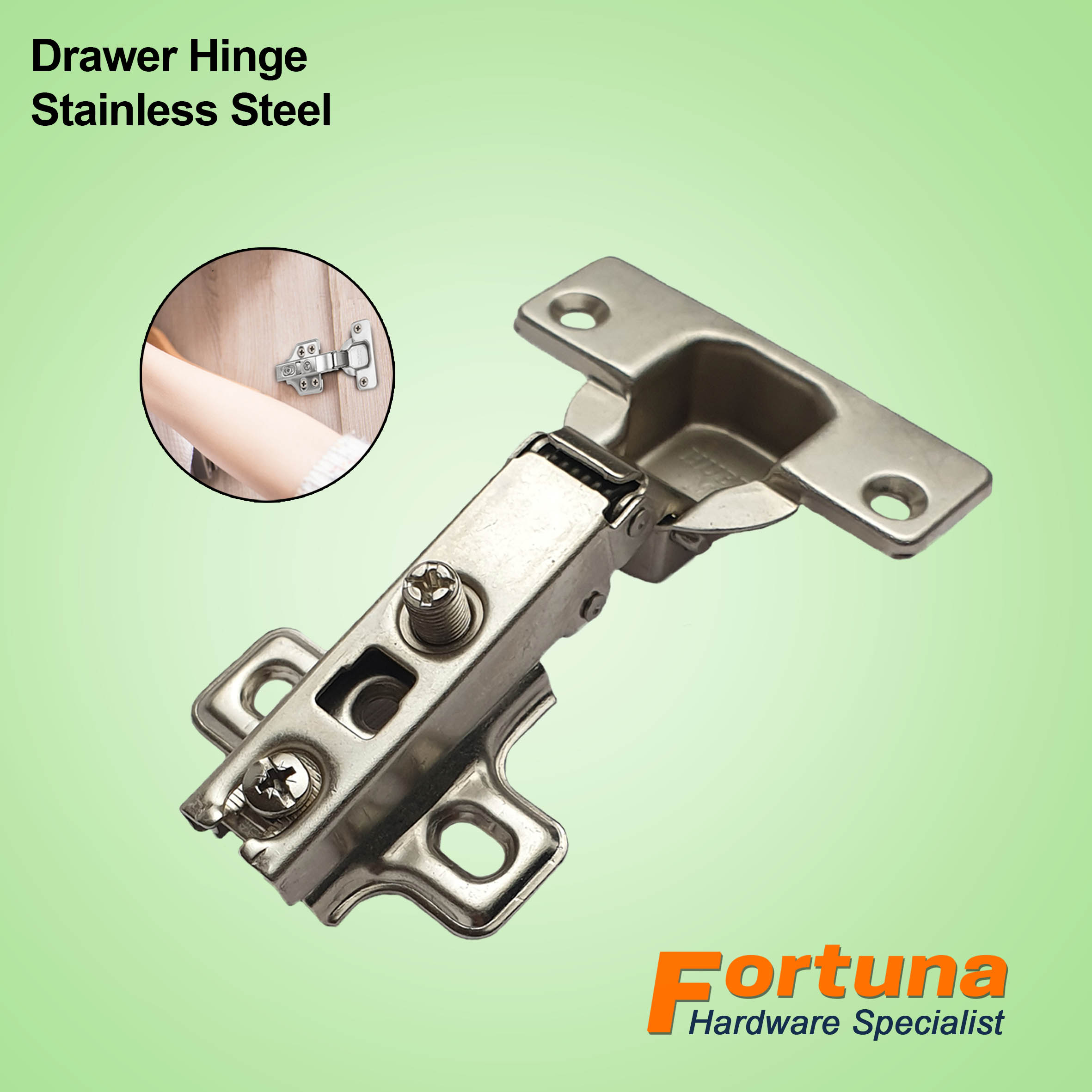 FORTUNA Engsel Lemari HUBEN l Engsel Sendok Lurus Slide On Non Hidrolik ...