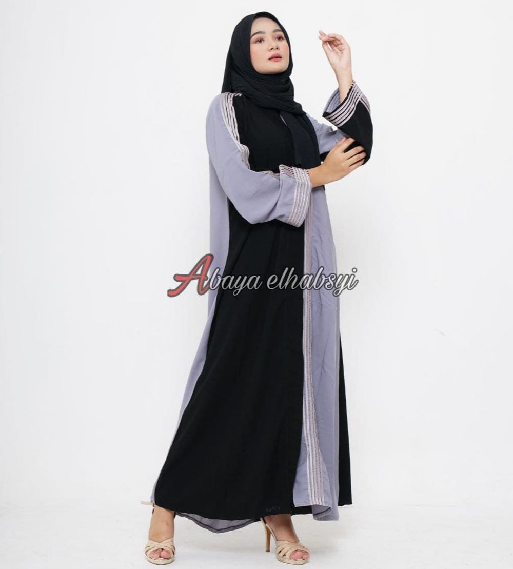 Abaya elhabsyi warna lis Putih Gamis Arab Hitam Dubai Wrna Other Abaya ...