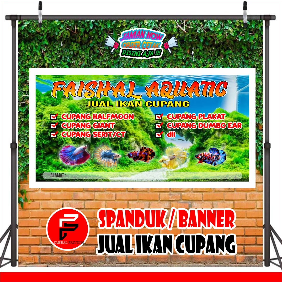Spanduk Jual Ikan Cupang/ Banner Toko Ikan Hias / Banner Custom Ukuran ...