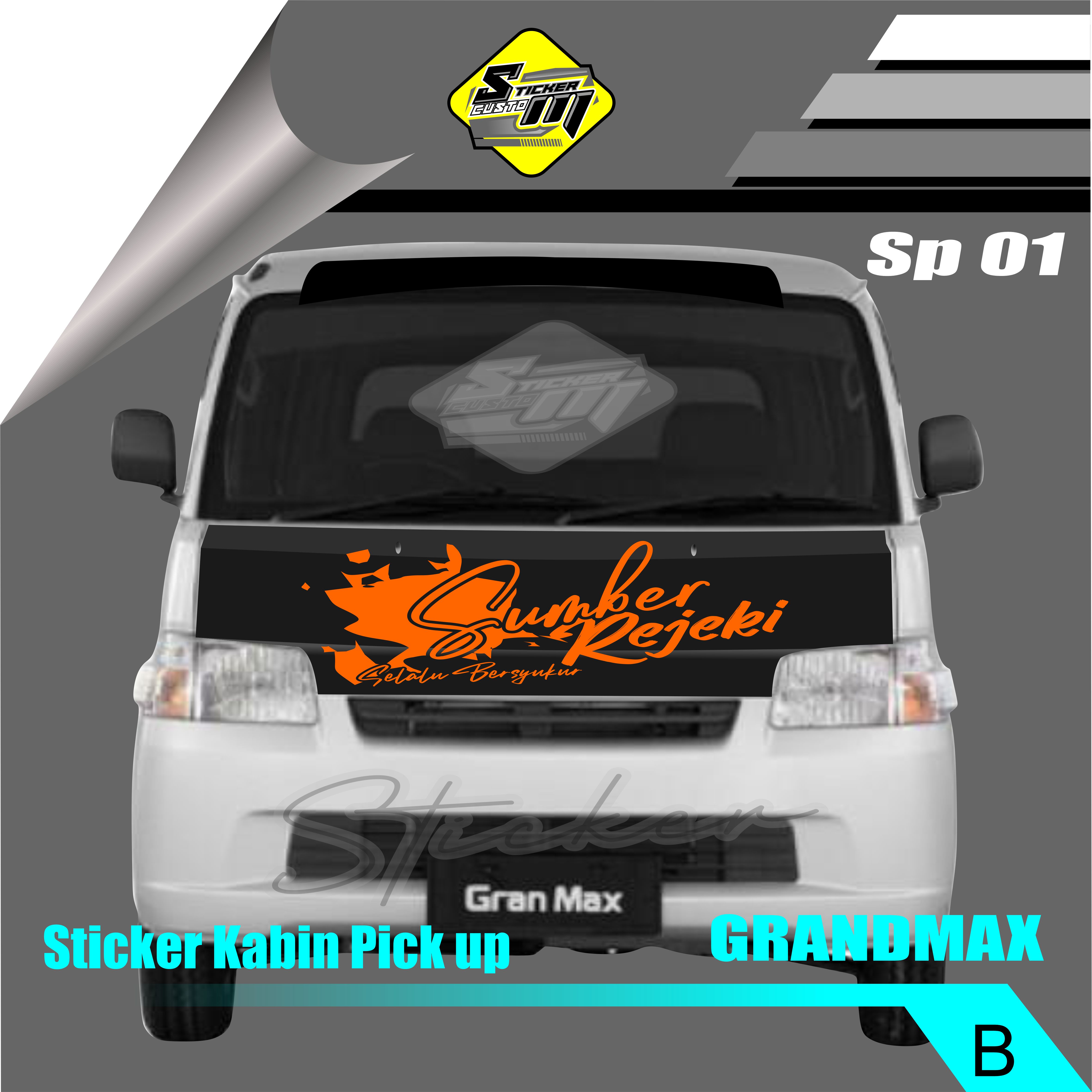 cutting sticker kap mobil Granmax pickup KODE 01 | Lazada Indonesia