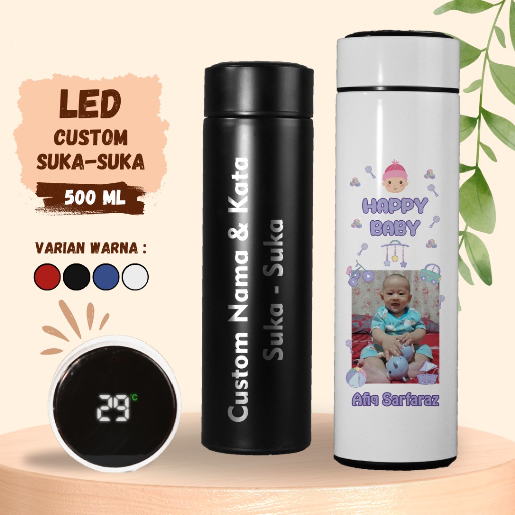 Tumbler Botol Minum Custom Nama Foto Logo Desain Sendiri Untuk Kado ...