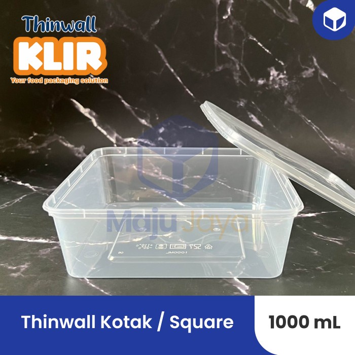 Thinwall kotak 1000 ml thinwall square 1000ml kotak makan plastik mika ...