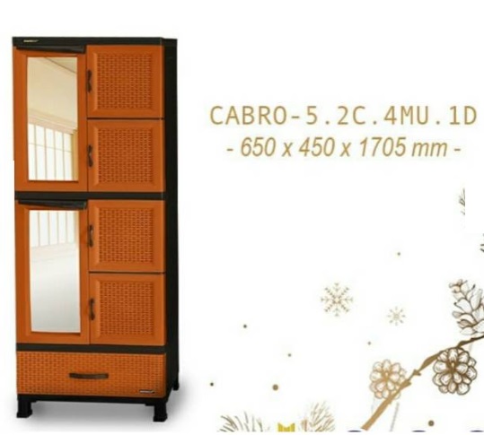 Lemari pakaian baju plastik napolly CRS-5.2C.4MU.1D | Lazada Indonesia