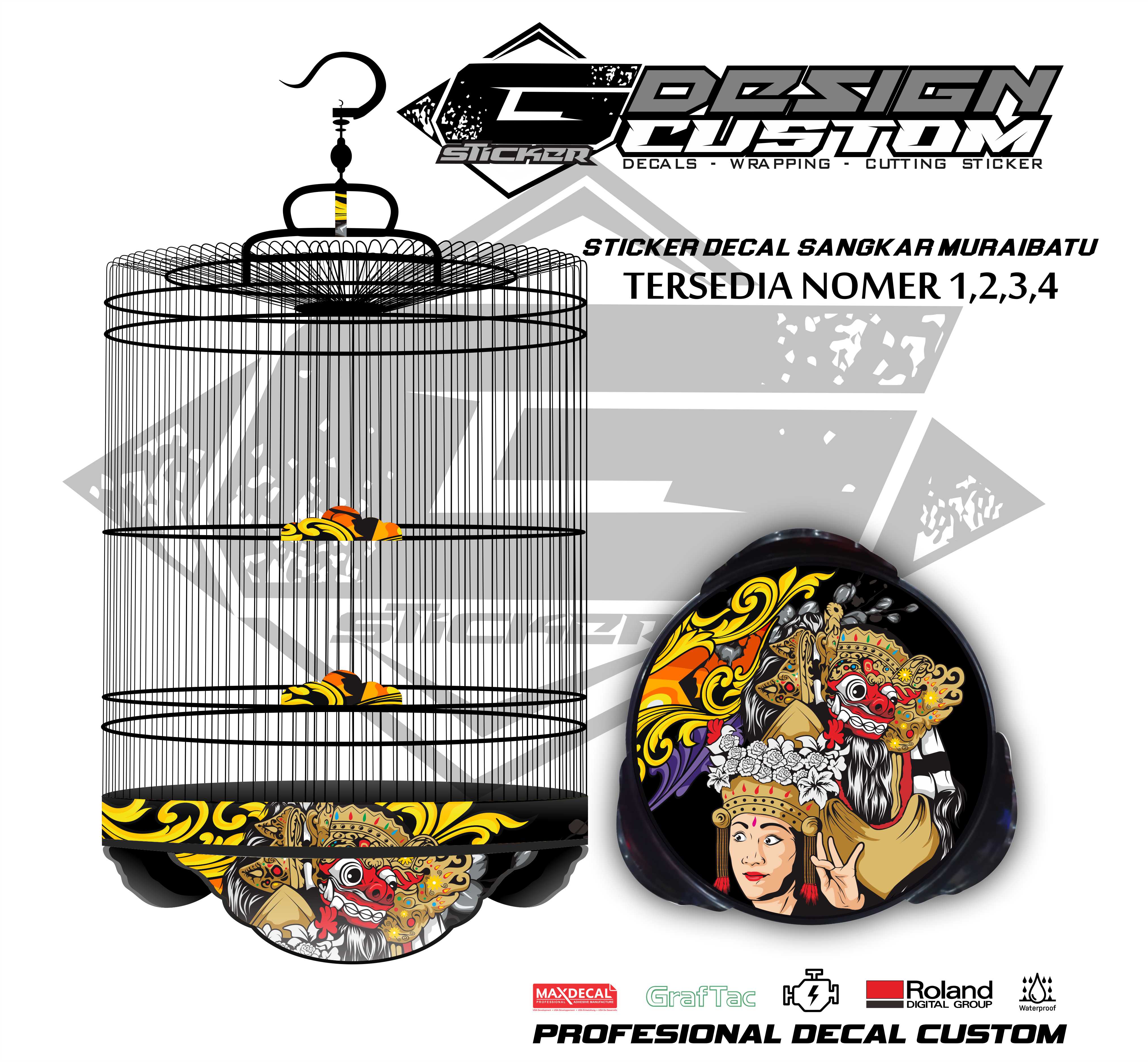 STICKER DECAL TEBOK EBOD SANGKAR MURAIBATU NO 1 2 3 MOTIF TARI BALI ...